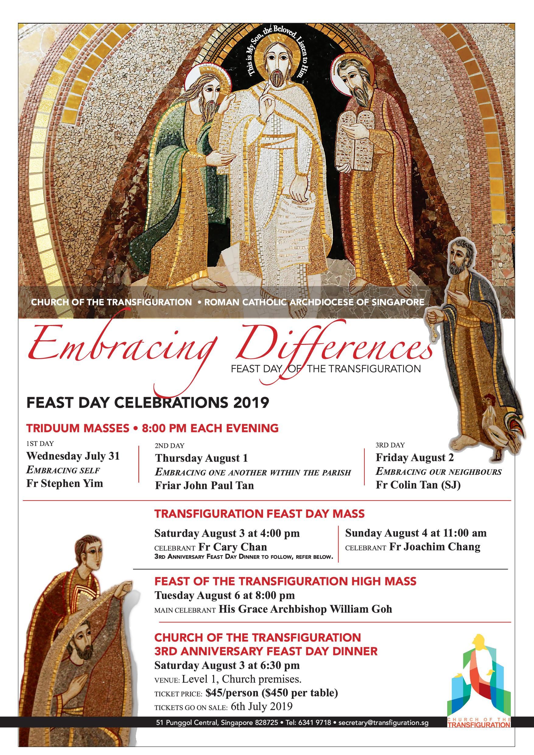 Feast Day Celebrations 2019 | Church of the Transfiguration - Singapore